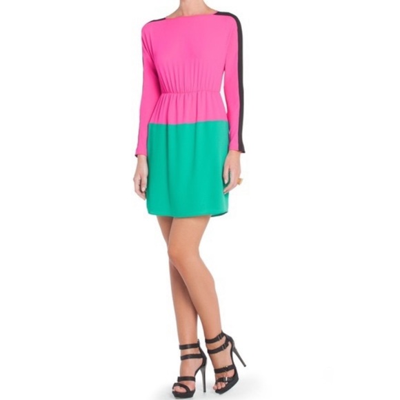 BCBGMaxAzria | Dresses | Bcbg Marcel Bright Colorblock Dress Xs | Poshmark